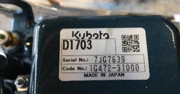 Kubota Engines. Where To Find The Serial Number Of The Engine ...